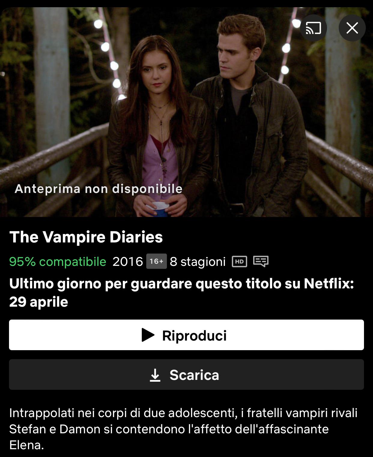 The Vampire Diaries sarà rimosso da Netflix il 29 aprile